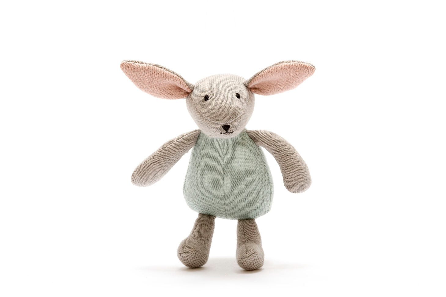 Organic Knitted Bunny in Teal – Mellie Green Organic