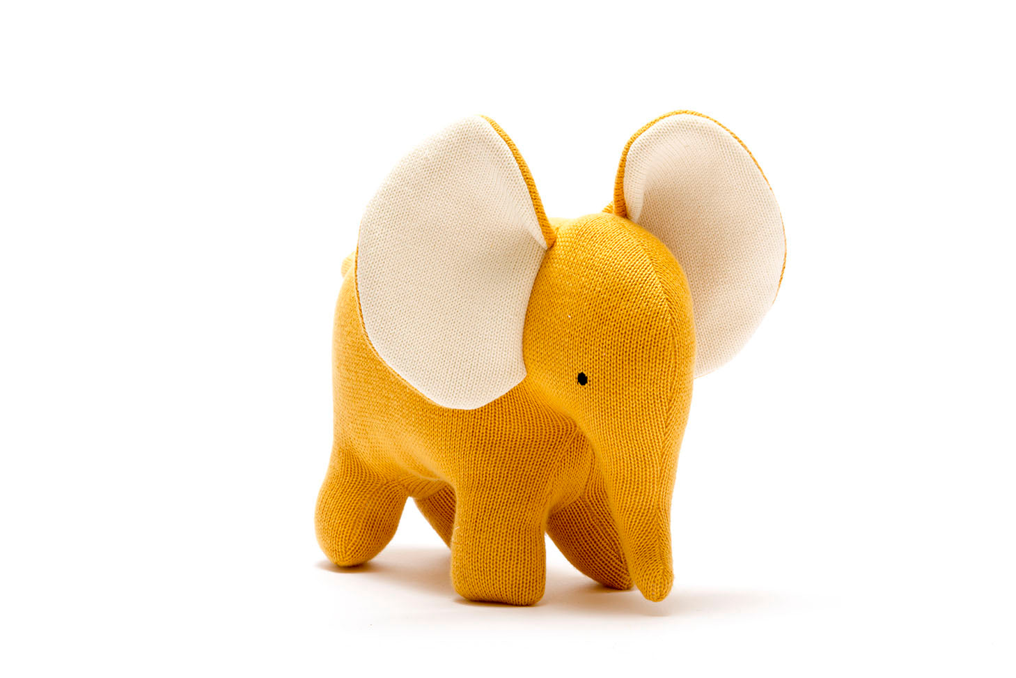 Organic Knitted Large Elephant in Mustard – Mellie Green Organic